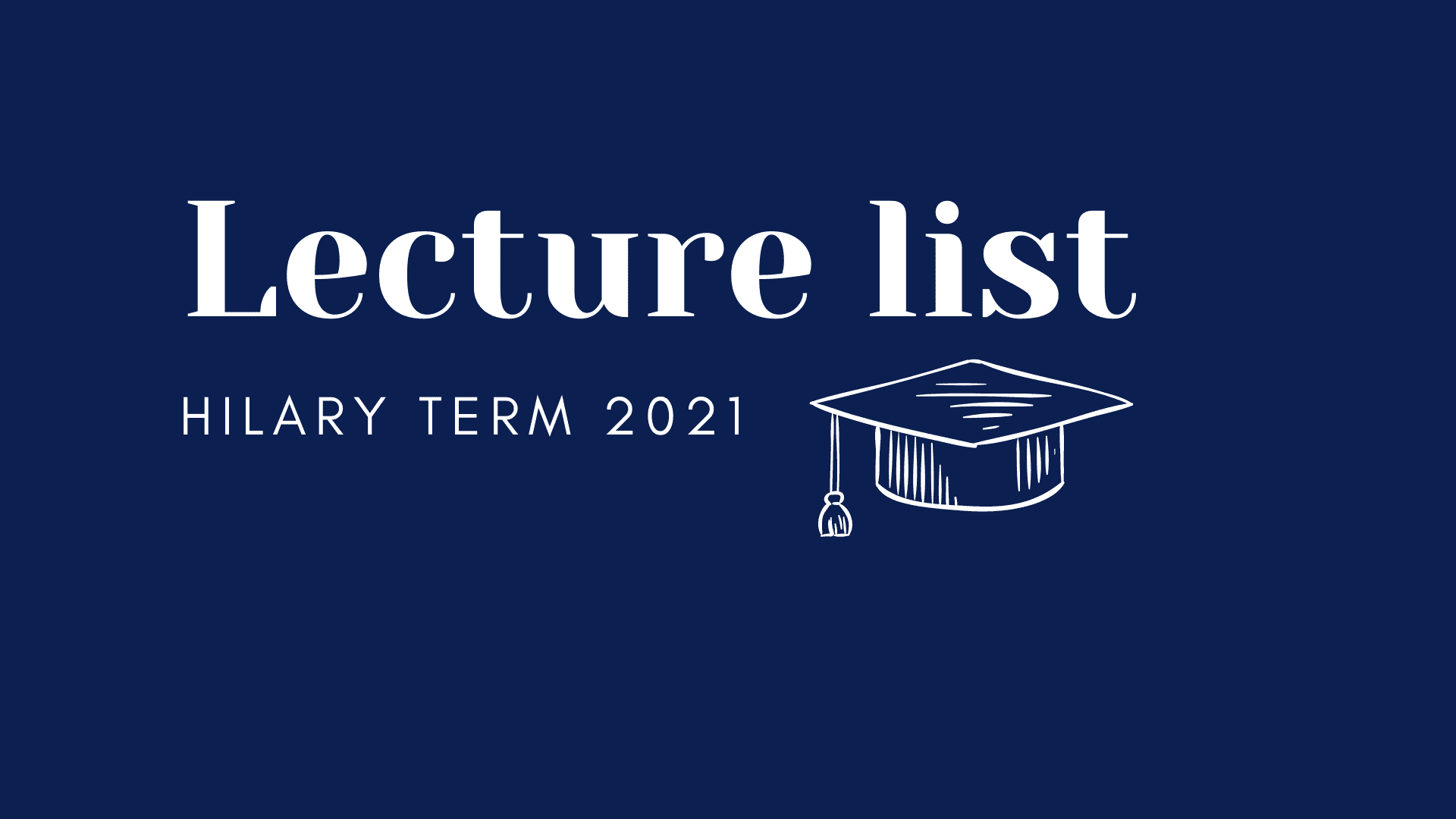Lecture List Hilary Term 2021 - Oxford Centre for Hindu Studies